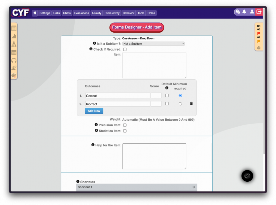 New Design for Forms Creation and Editing - CYF