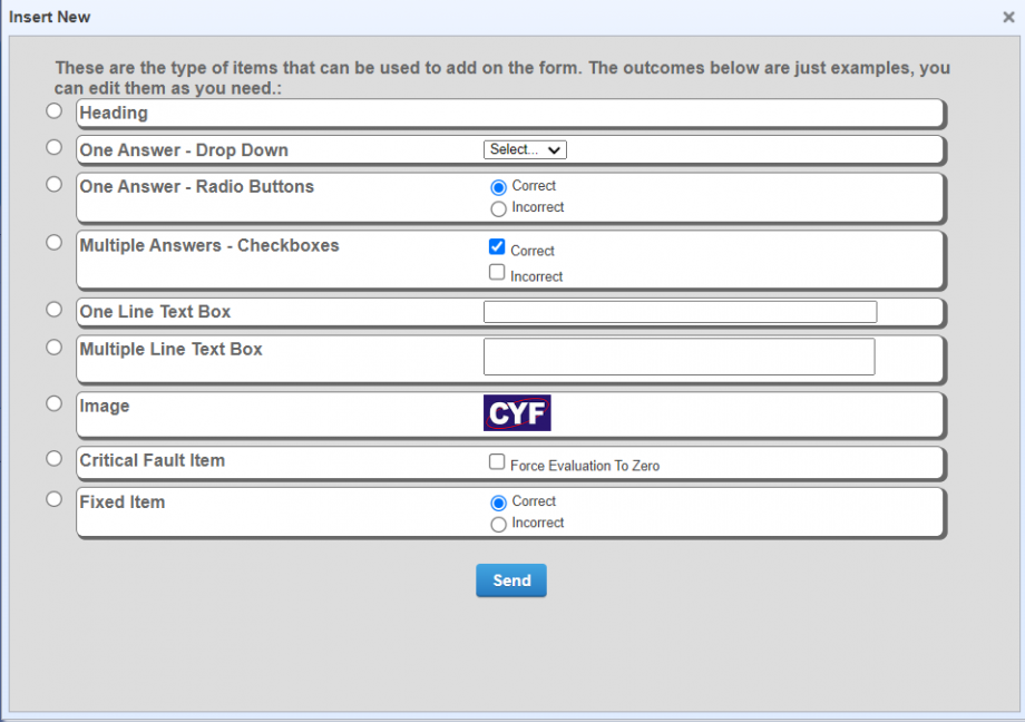 Creating and editing scorecards using a blank template. - CYF